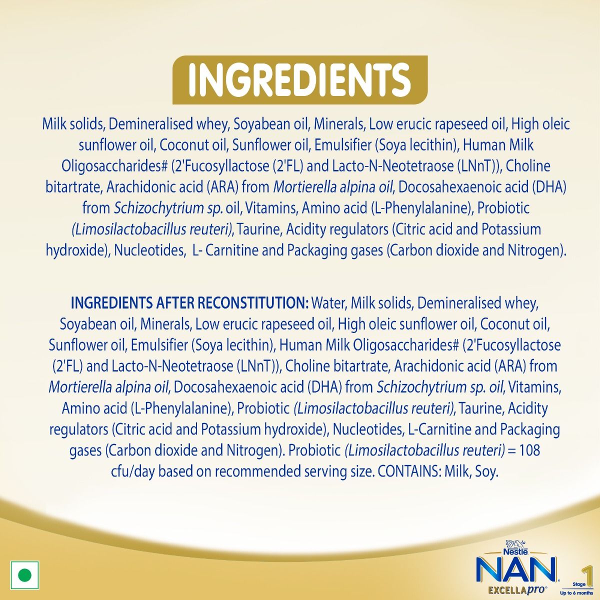 Nestle Nan Excellapro Infant Formula Stage 1 (Upto 6 Months) Powder ...