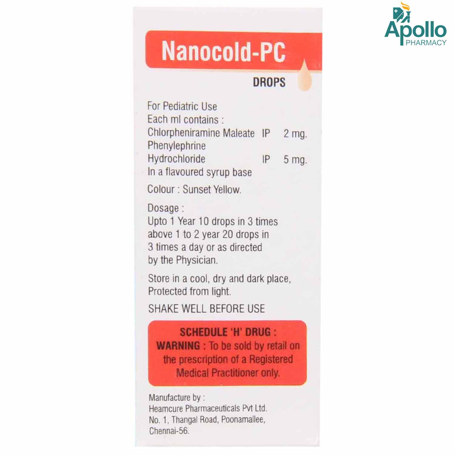 NANOCOLD PC DROPS 15ML Price, Uses, Side Effects, Composition - Apollo ...