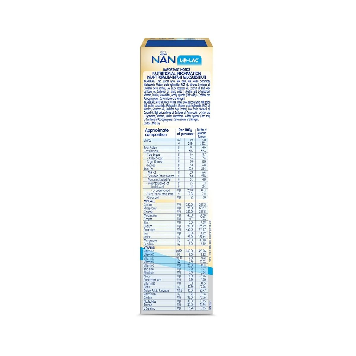Buy Nestle Nan Lo-Lac Infant Formula Powder, 400 gm | 19 Minutes ...