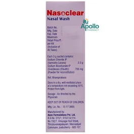 Nasoclear Nasal Wash 3 gm Kit | Uses, Side Effects, Price | Apollo Pharmacy