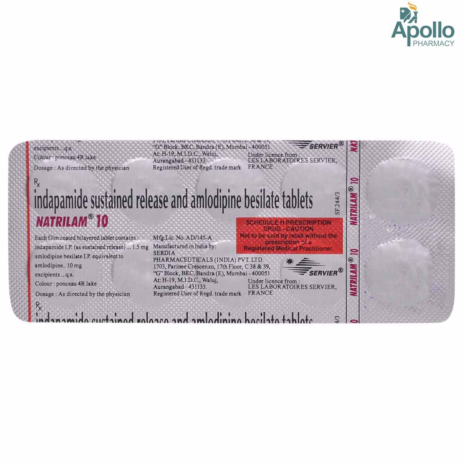 Natrilam 10 Tablet 10's Price, Uses, Side Effects, Composition - Apollo ...