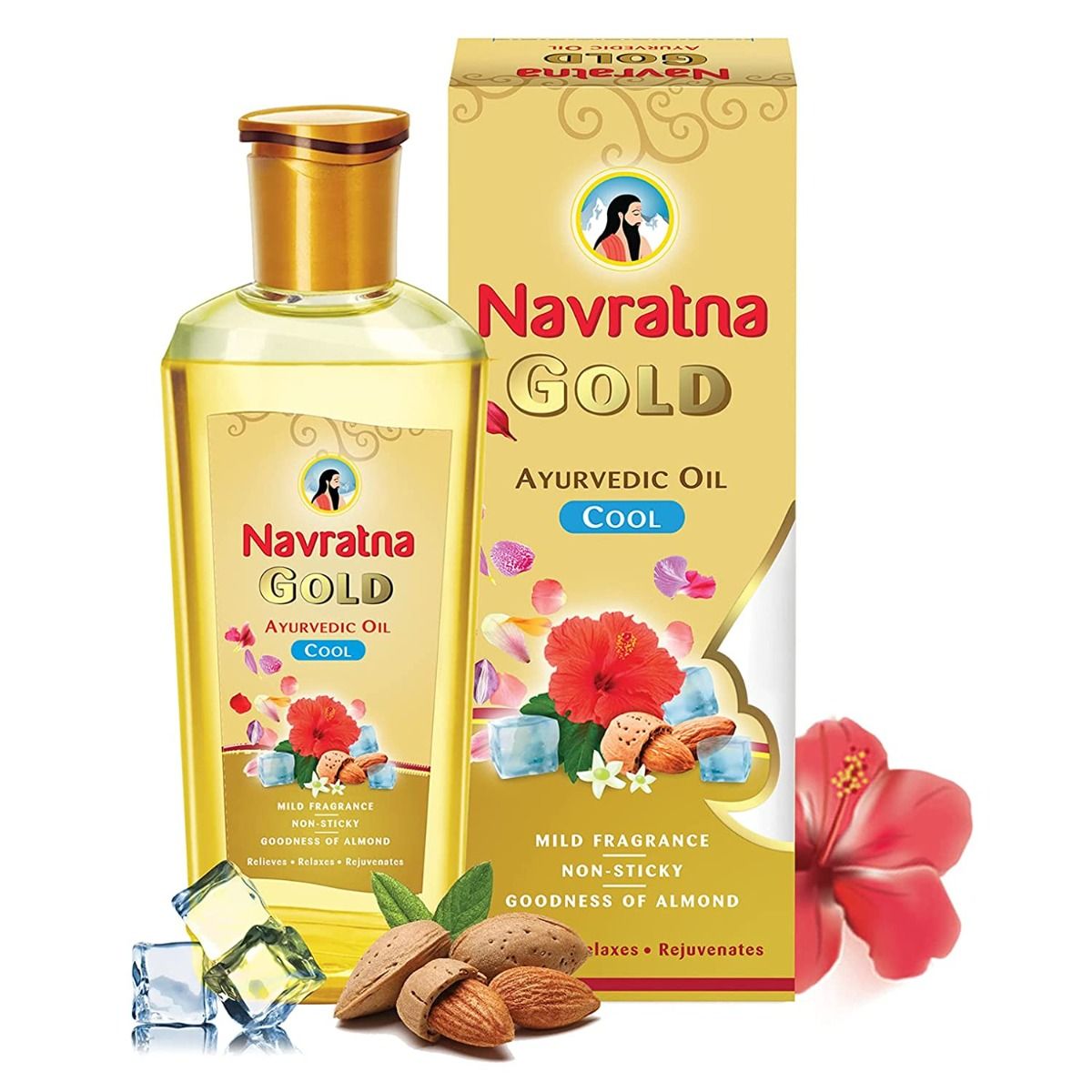 Navratna Gold Almond Cool Ayurvedic Oil, 100 ml Price, Uses, Side ...