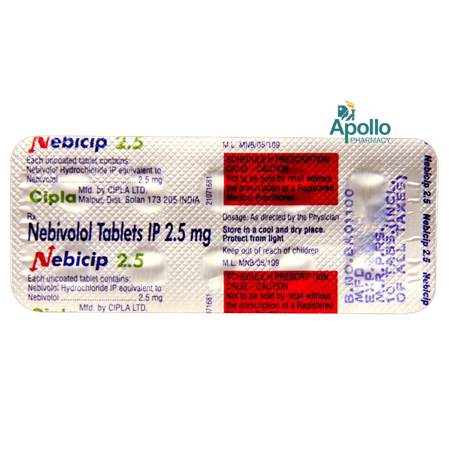 Nebicip 2.5 Tablet 10's Price, Uses, Side Effects, Composition - Apollo ...