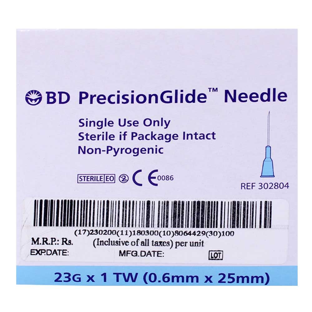 Needle Precision Glide 23G X 1 Tw 100'S 0.6Mm X 25Mm (Bd) Price, Uses, Side Effects, Composition ...