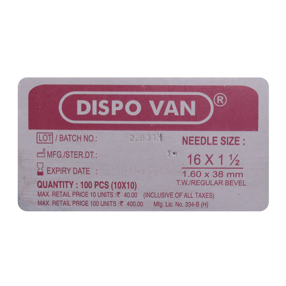 Needle 16 1 1/2 Dispovan Price, Uses, Side Effects, Composition ...