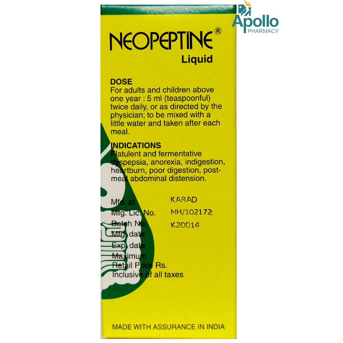 Neopeptine Liquid | Uses, Side Effects, Price | Apollo Pharmacy