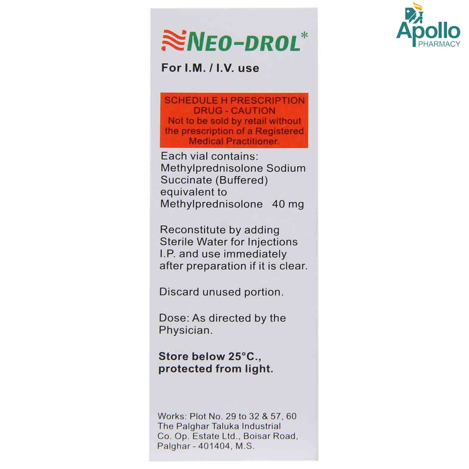 Neo-Drol 40 mg Injection | Uses, Side Effects, Price | Apollo Pharmacy