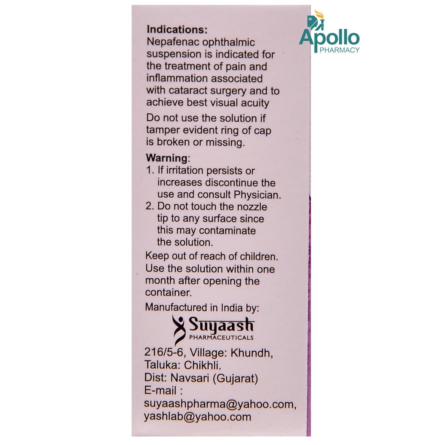 Nepachek Eye Drop 5 ml Price, Uses, Side Effects, Composition - Apollo ...