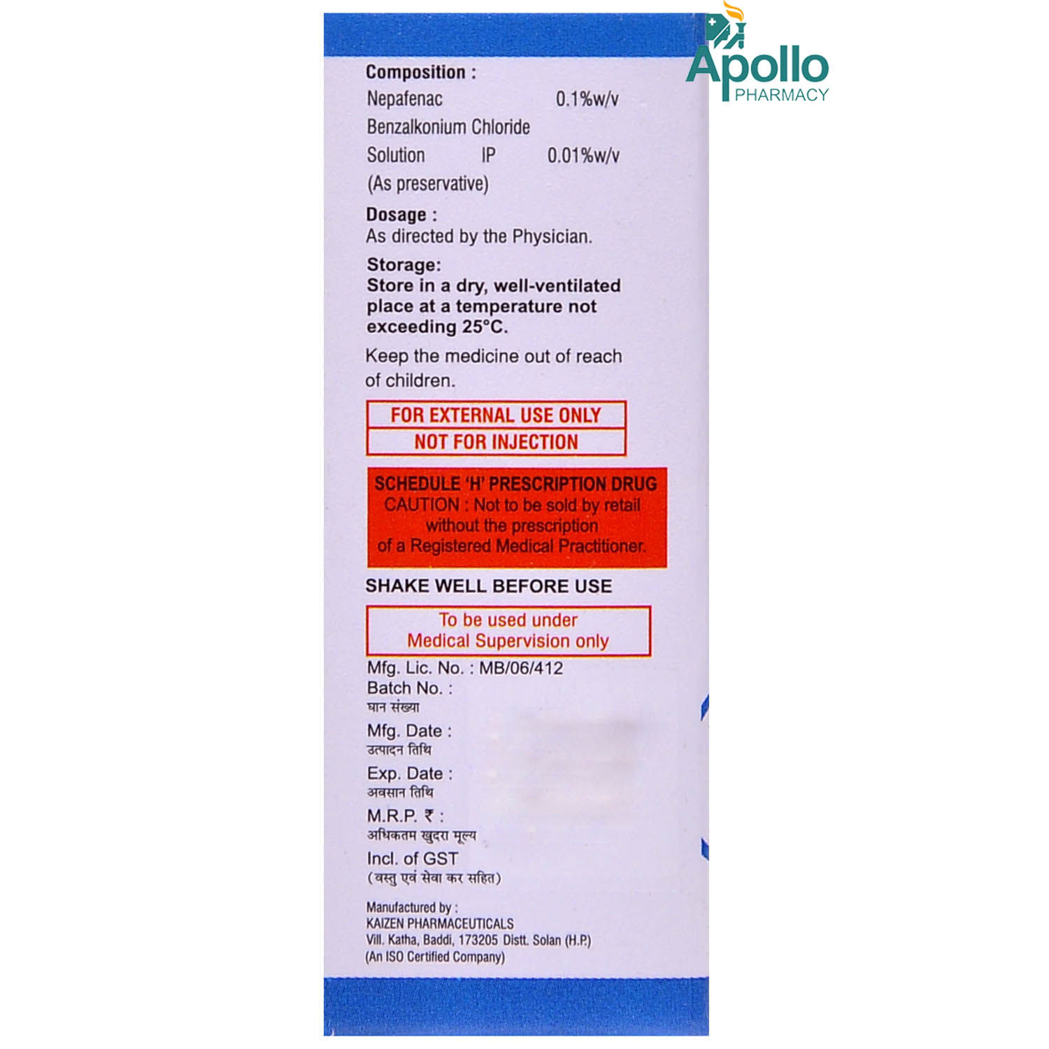 NEPAVAC EYE DROPS 5ML Price, Uses, Side Effects, Composition - Apollo ...