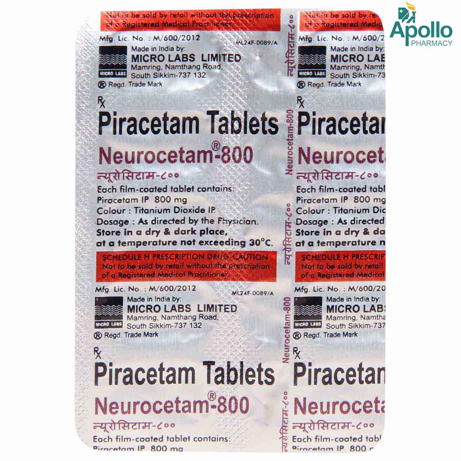 Neurocetam 800 Tablet 10's Price, Uses, Side Effects, Composition ...