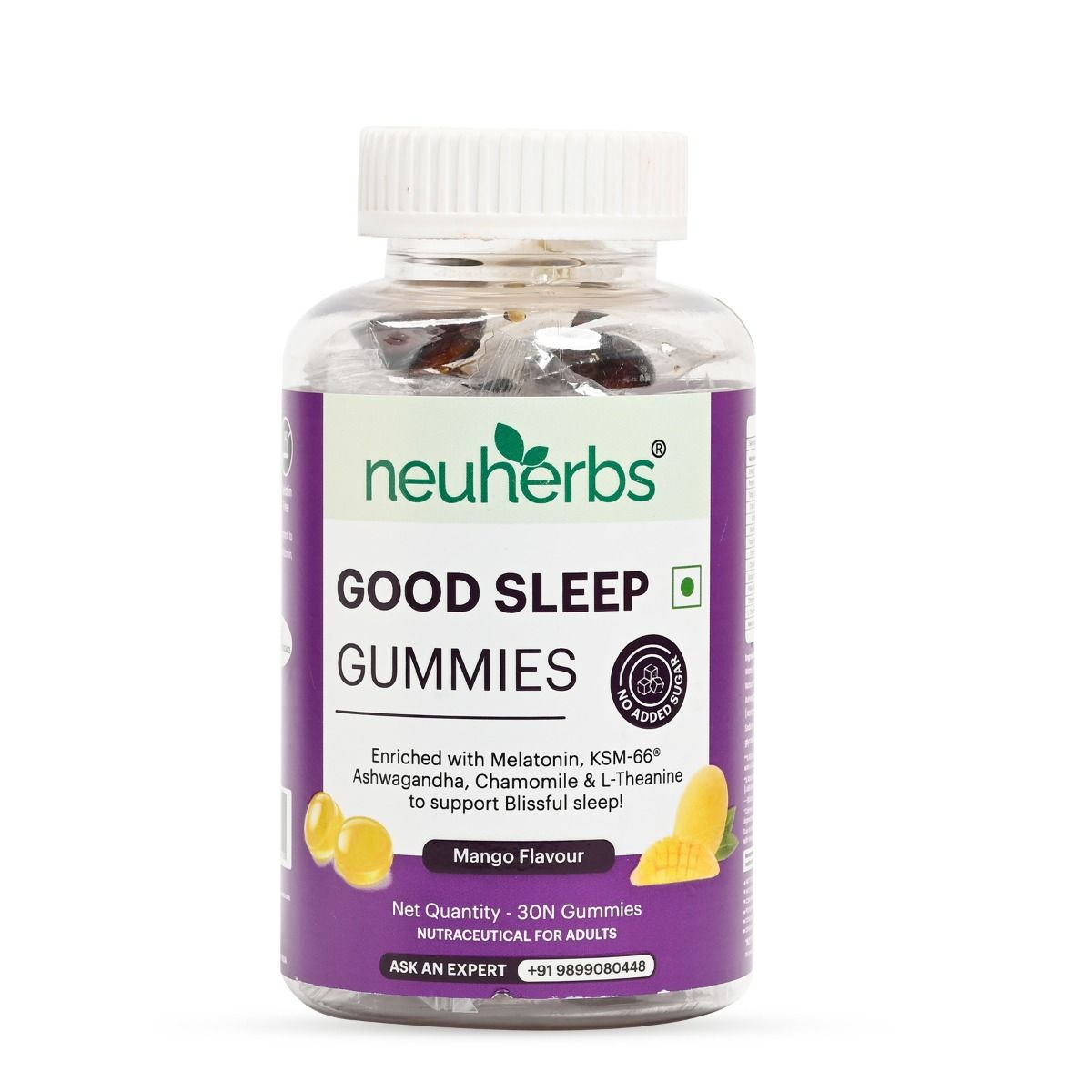 Neuherbs Good Sleep Mango Flavour for Men & Women, 30 Gummies | Uses ...