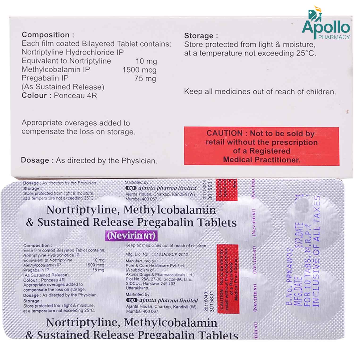 Nevirin Nt 75mg Tablet 10's Price, Uses, Side Effects, Composition ...