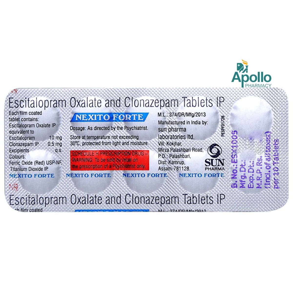 Nexito Forte Tablet | Uses, Side Effects, Price | Apollo Pharmacy