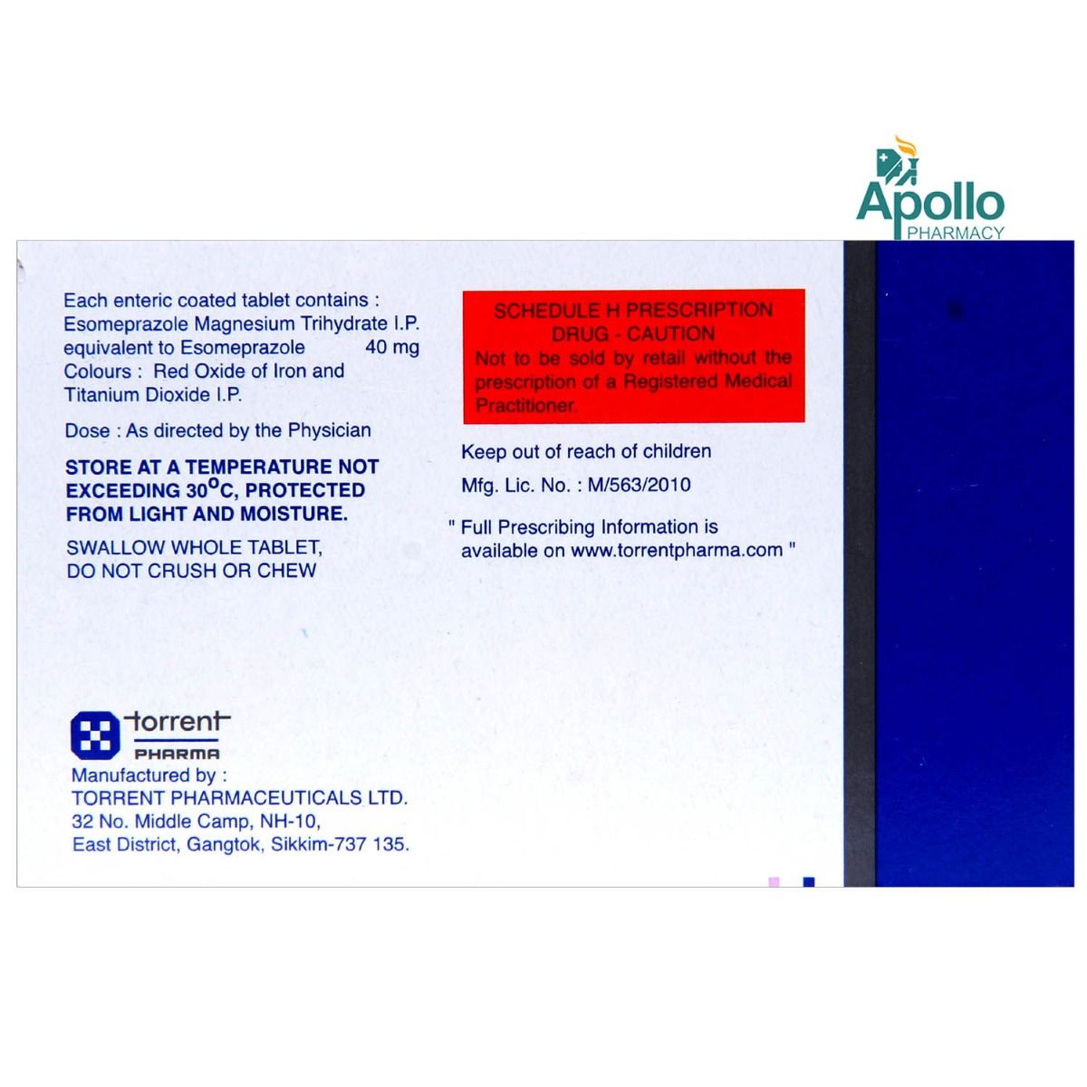 Nexpro-40 Tablet 15's Price, Uses, Side Effects, Composition - Apollo ...