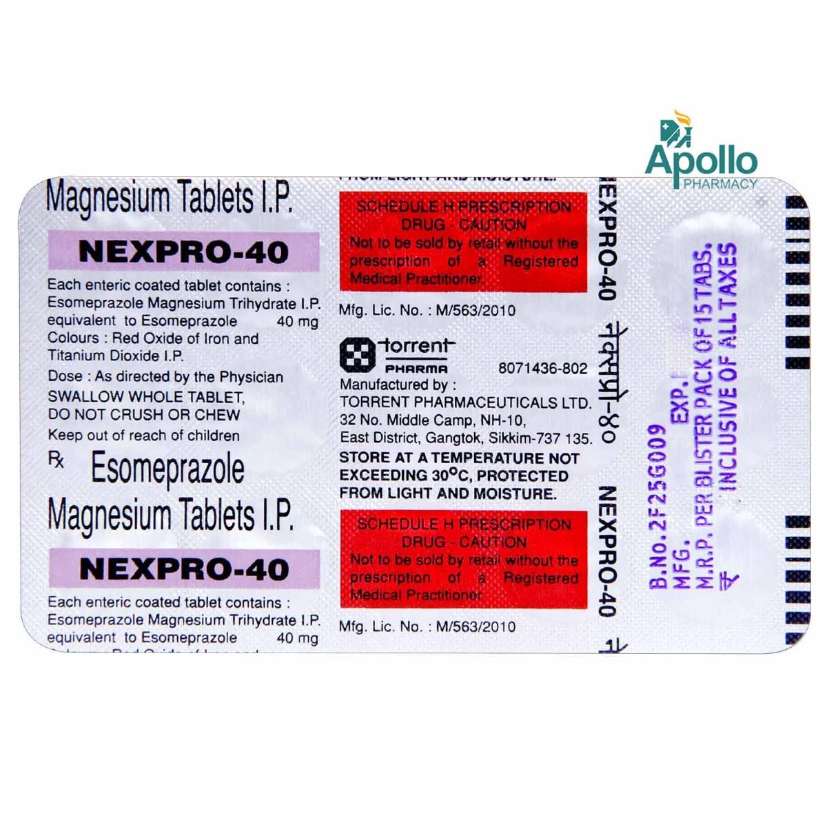Nexpro-40 Tablet 15's Price, Uses, Side Effects, Composition - Apollo ...