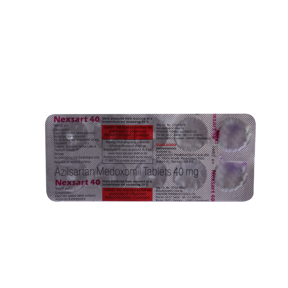 NEXSART 40MG TABLET 10'S Price, Uses, Side Effects, Composition ...