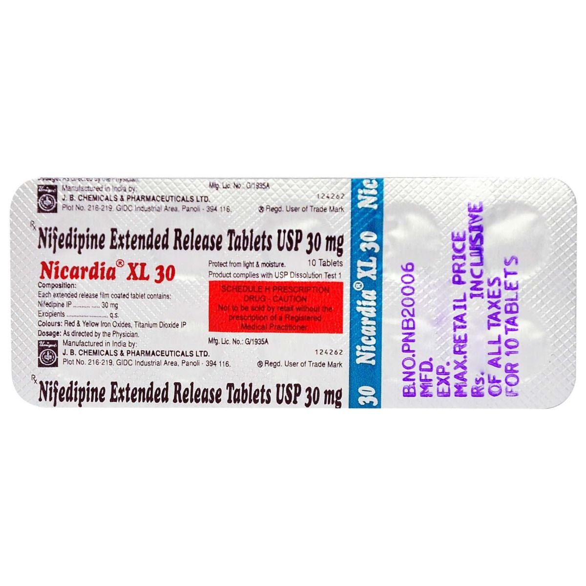 Nicardia XL 30 Tablet | Uses, Side Effects, Price | Apollo Pharmacy