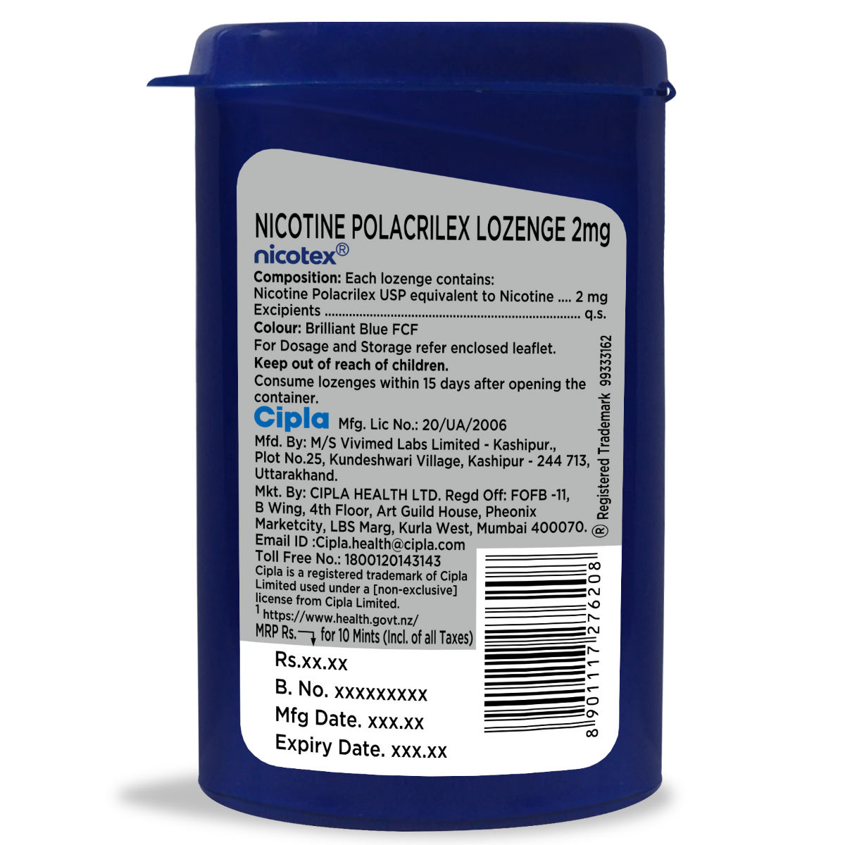 Nicotex 2 mg Big Loz Mint Plus Chewing Gums 10's Price, Uses, Side ...