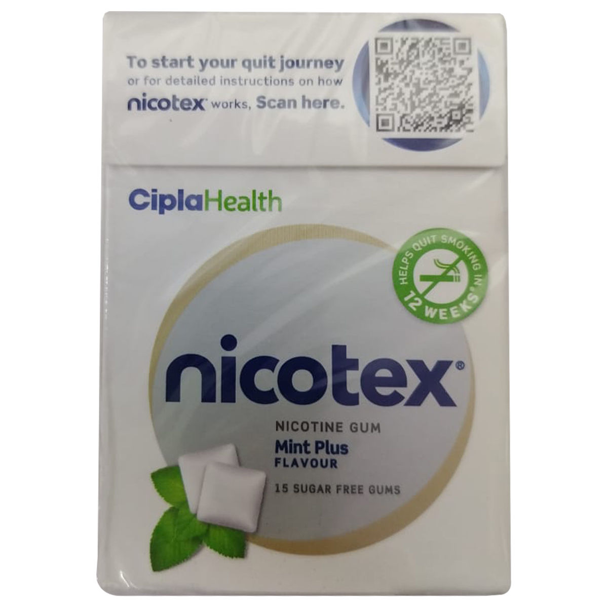 Buy Nicotex 4 mg Sugar Free Mint Plus Flavour Nicotine Gum, 15 Count ...