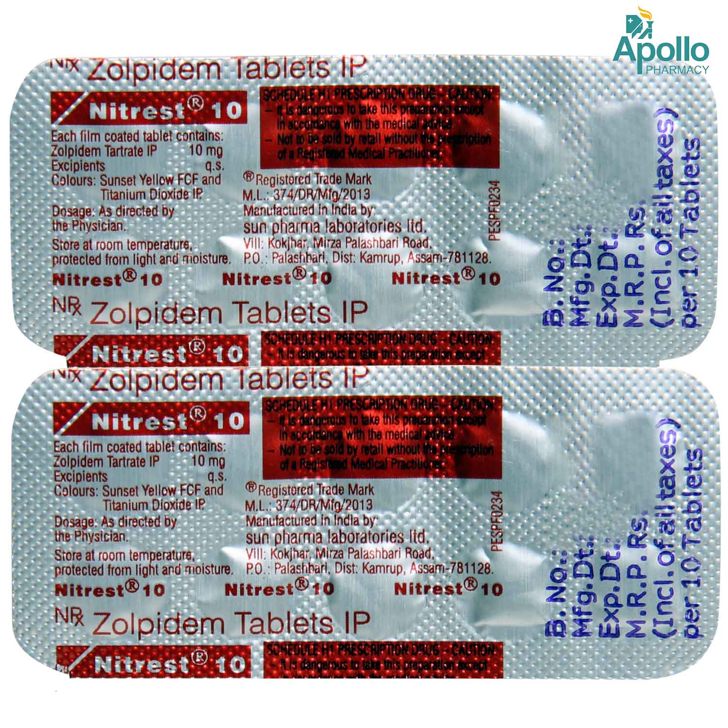 Nitrest 10 Tablet | Uses, Side Effects, Price | Apollo Pharmacy