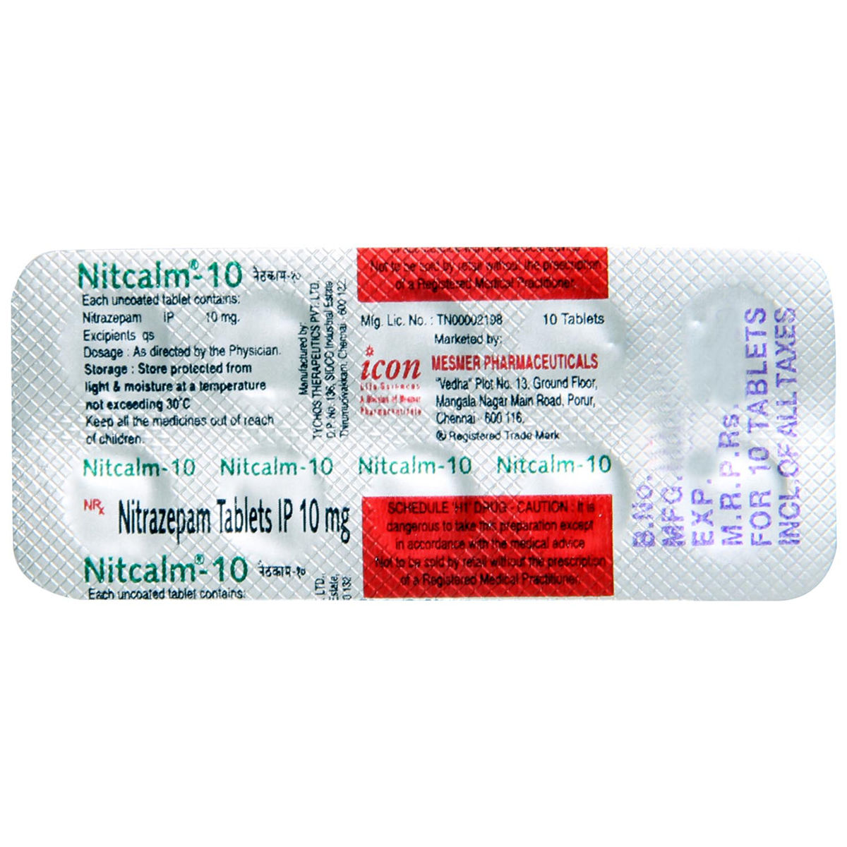 Nitcalm 10 Tablet 10's Price, Uses, Side Effects, Composition - Apollo ...