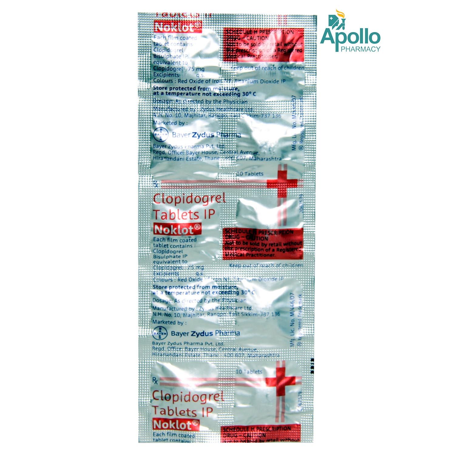 Noklot 75 mg Tablet | Uses, Side Effects, Price | Apollo Pharmacy