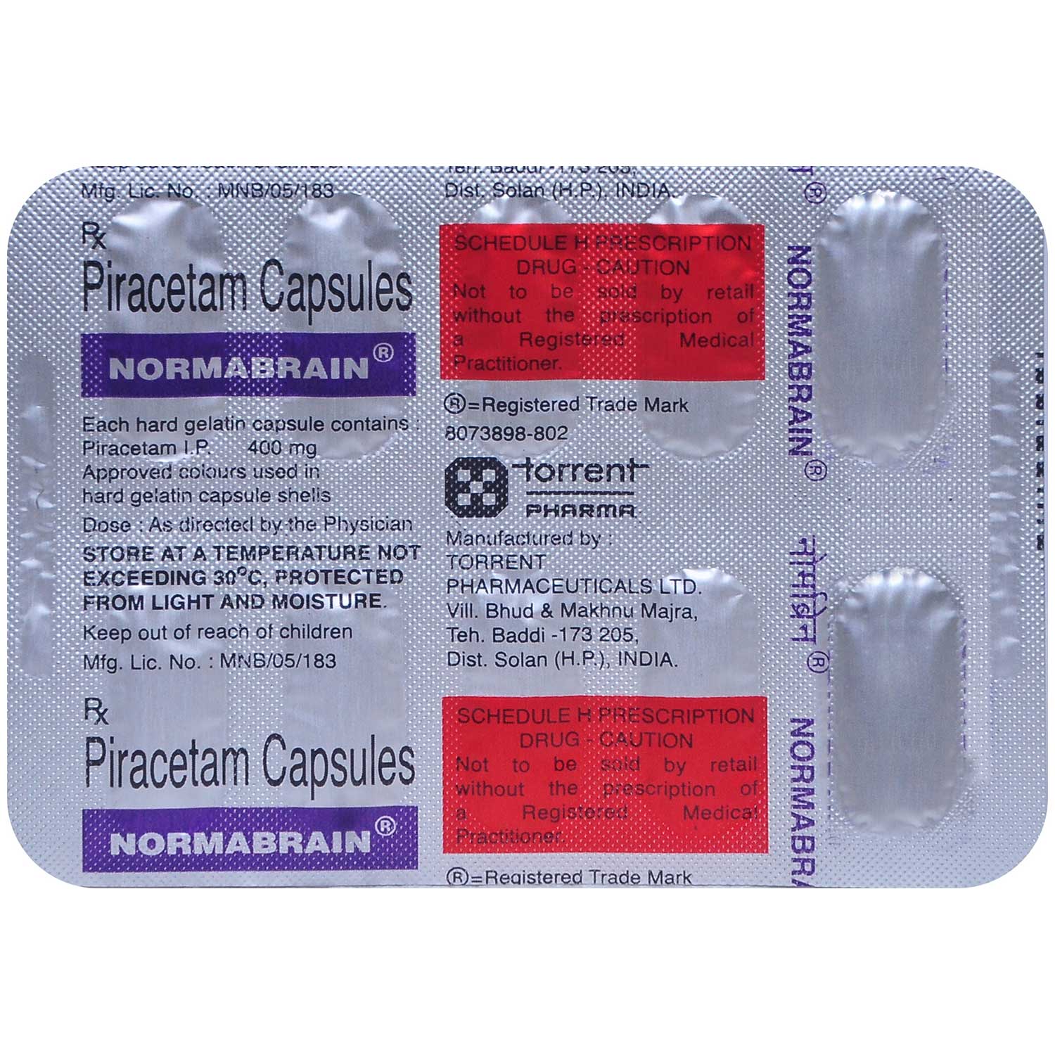Normabrain 400 mg Capsule 10's Price, Uses, Side Effects, Composition ...