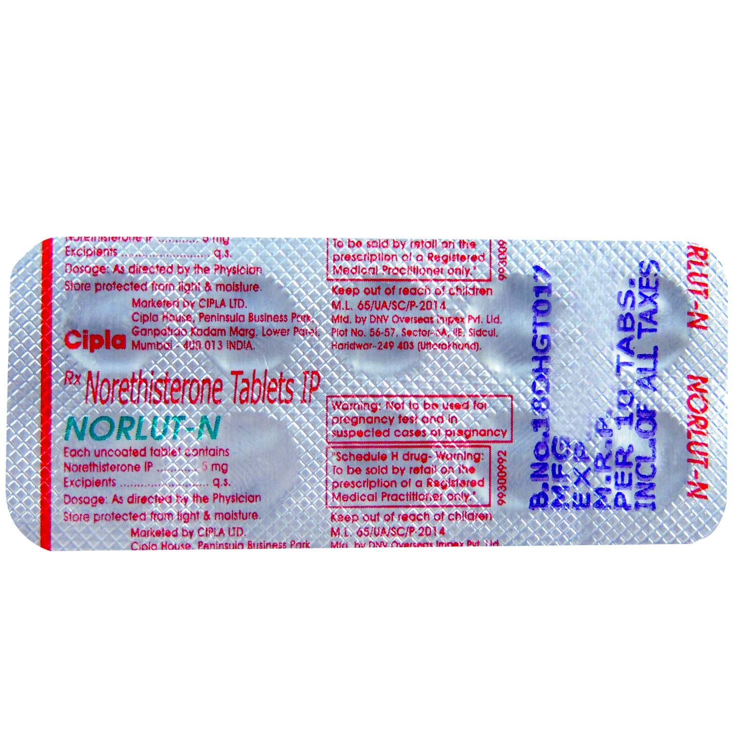 Norlut-N Tablet 10's Price, Uses, Side Effects, Composition - Apollo ...