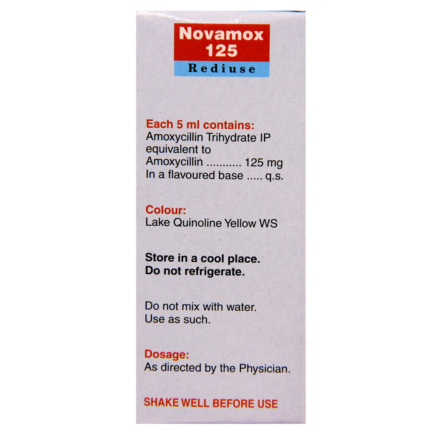 Novamox 125 Rediuse Oral Suspension | Uses, Side Effects, Price ...