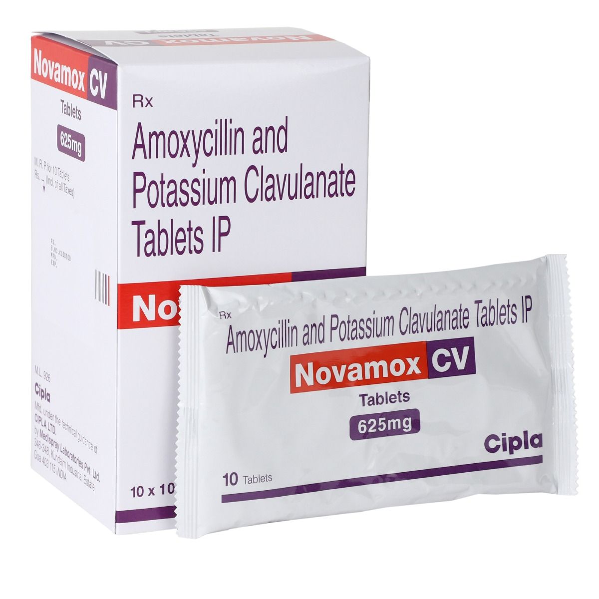 Novamox CV 625 mg Tablet | Uses, Side Effects, Price | Apollo Pharmacy