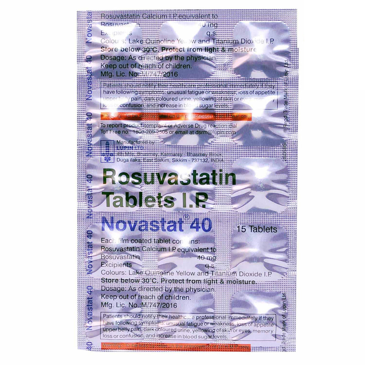 Novastat 40 Tablet 15's Price, Uses, Side Effects, Composition - Apollo ...