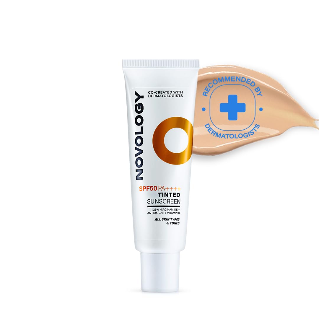 Buy Novology SPF 50 PA++++ Tinted Sunscreen, 50 gm | 19 Minutes ...