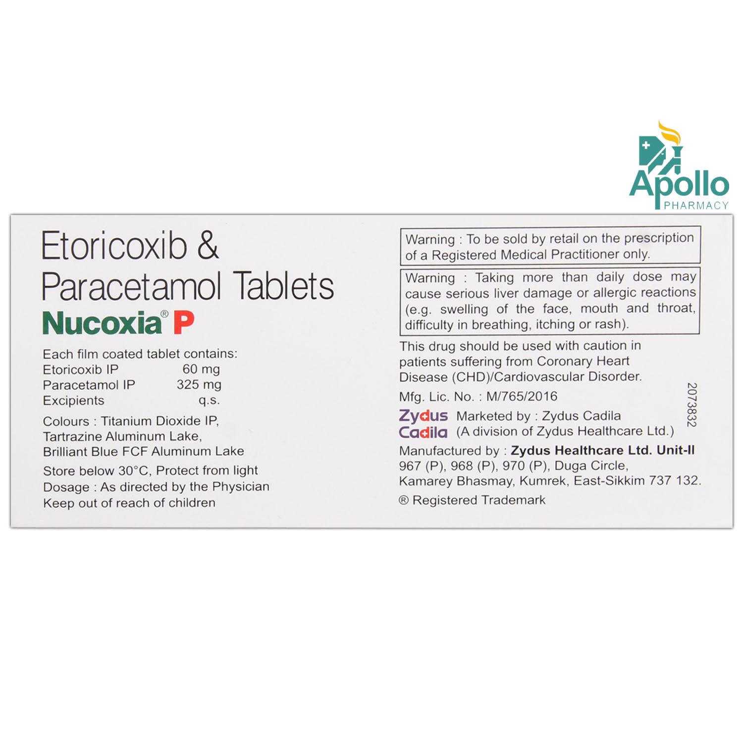 Nucoxia P Tablet 15's Price, Uses, Side Effects, Composition - Apollo ...