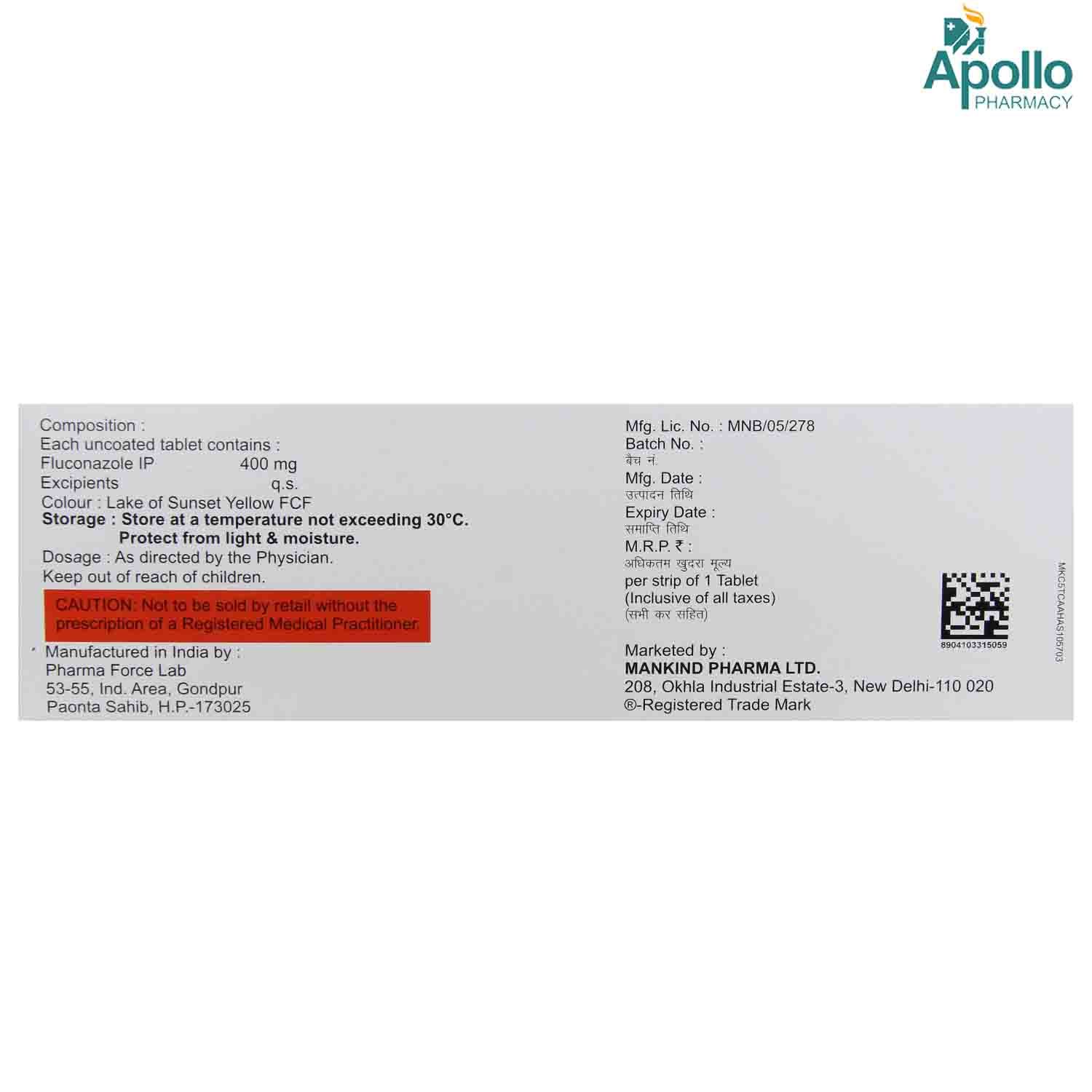 Nuforce 400 mg Tablet 1's Price, Uses, Side Effects, Composition ...