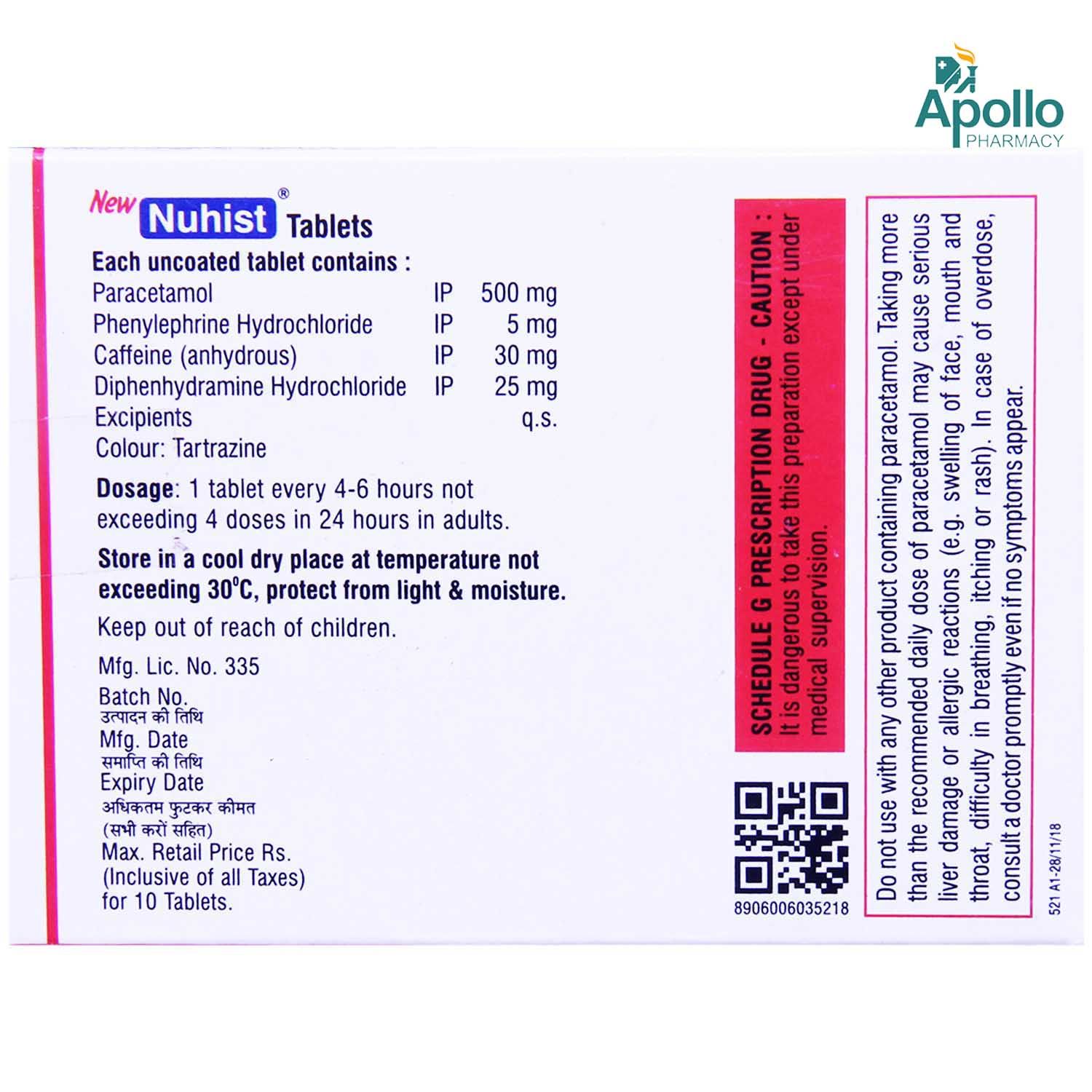 Nuhist Capsule 10s Price, Uses, Side Effects, Composition - Apollo Pharmacy