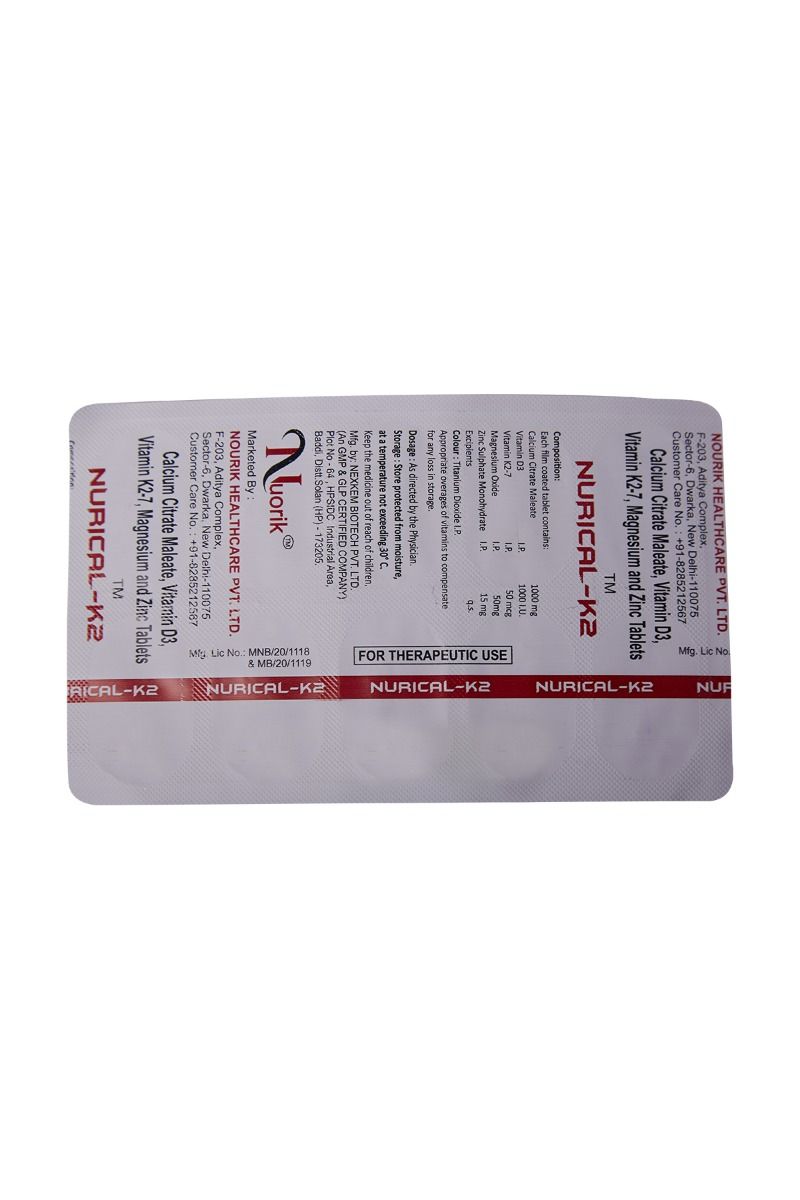 Nurical-K2 Tablet 10's Price, Uses, Side Effects, Composition - Apollo ...
