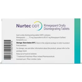 Nurtec ODT 75 mg Tablet 2's | Uses, Side Effects, Price | Apollo Pharmacy