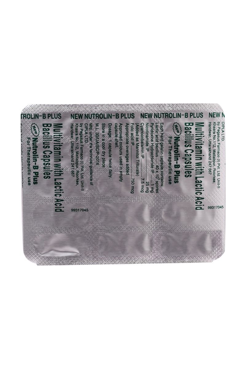 Nutrolin B Plus Capsule 15's Price, Uses, Side Effects, Composition ...