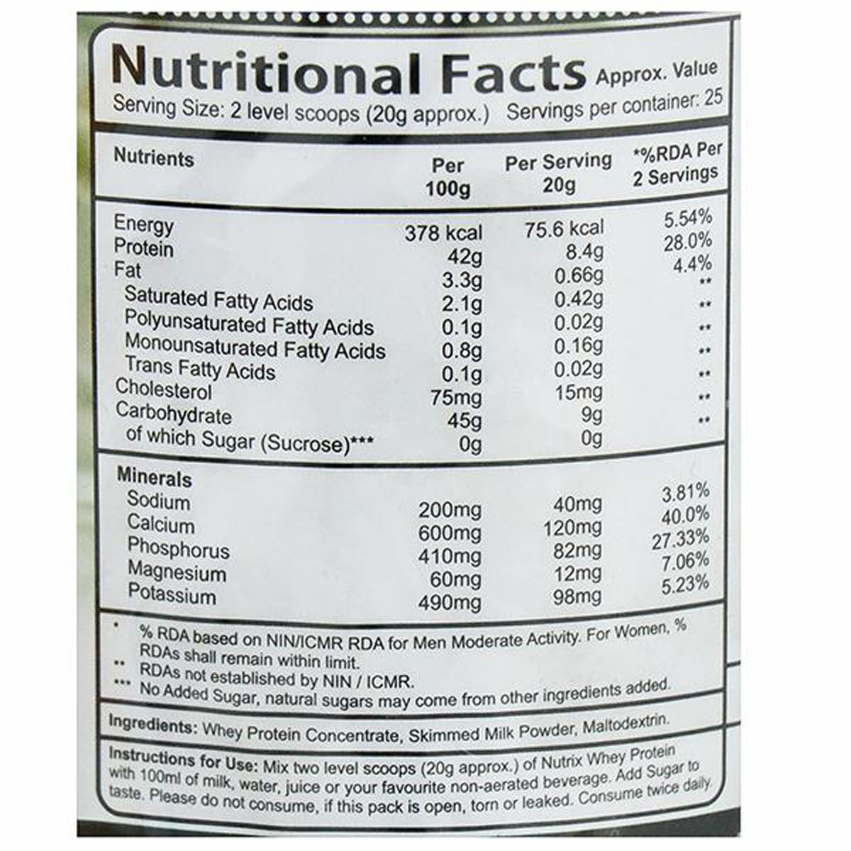 Nutrix Whey Protein Powder, 1 kg Price, Uses, Side Effects, Composition ...