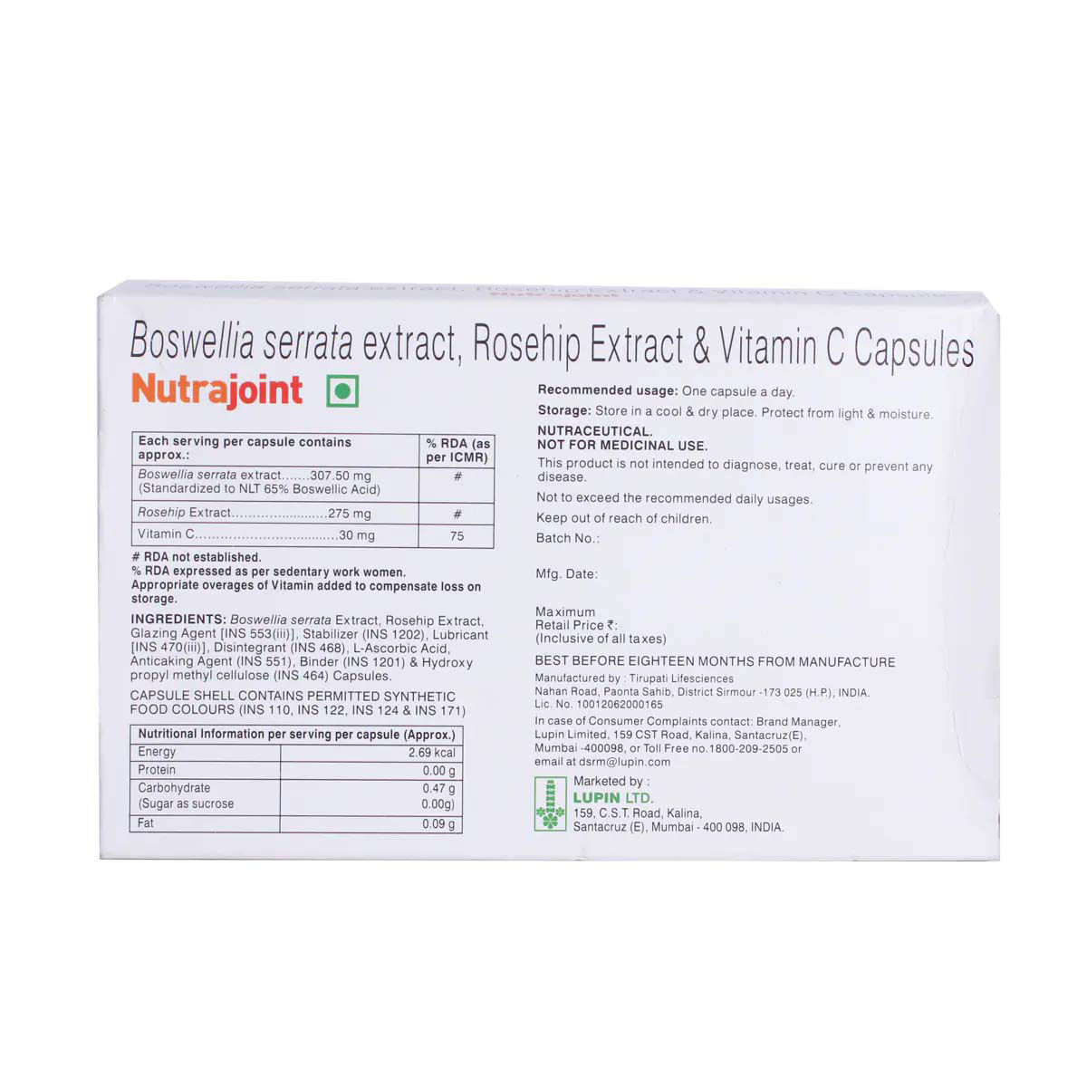 Nutrajoint Capsule 10's Price, Uses, Side Effects, Composition - Apollo ...