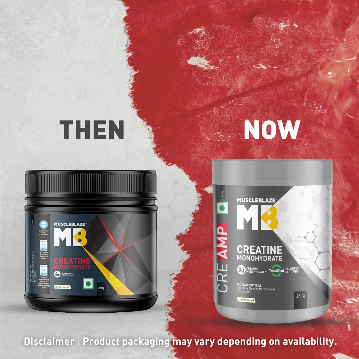 Buy MuscleBlaze Creatine Monohydrate CreAMP Unflavoured Powder, 250 gm ...