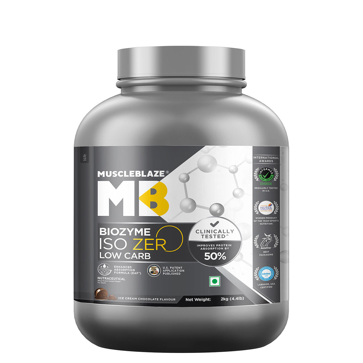 Buy MuscleBlaze Biozyme Iso-Zero Low Carb Ice Cream Chocolate Flavour ...