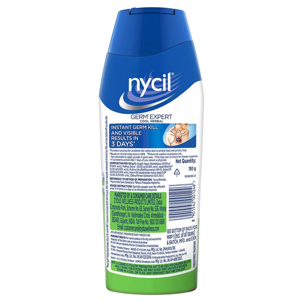 Nycil Cool Herbal Prickly Heat Powder, 150 gm Price, Uses, Side Effects ...