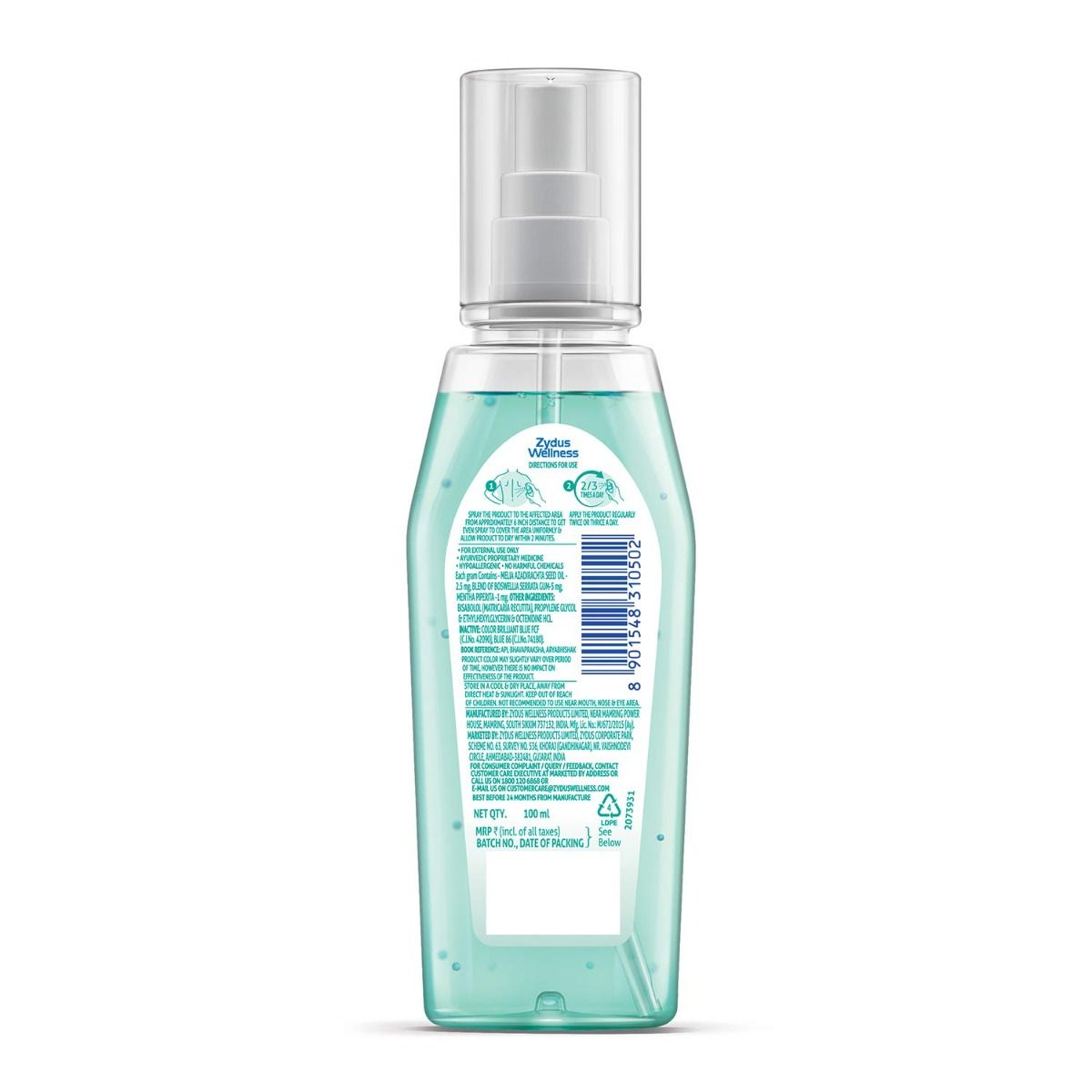 Nycil Body Mist Aqua Prickly Heat Spray, 100 ml Price, Uses, Side ...