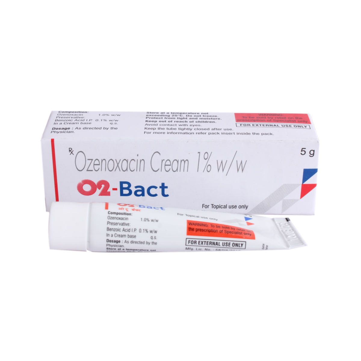 O2-Bact Cream 5 gm Price, Uses, Side Effects, Composition - Apollo Pharmacy