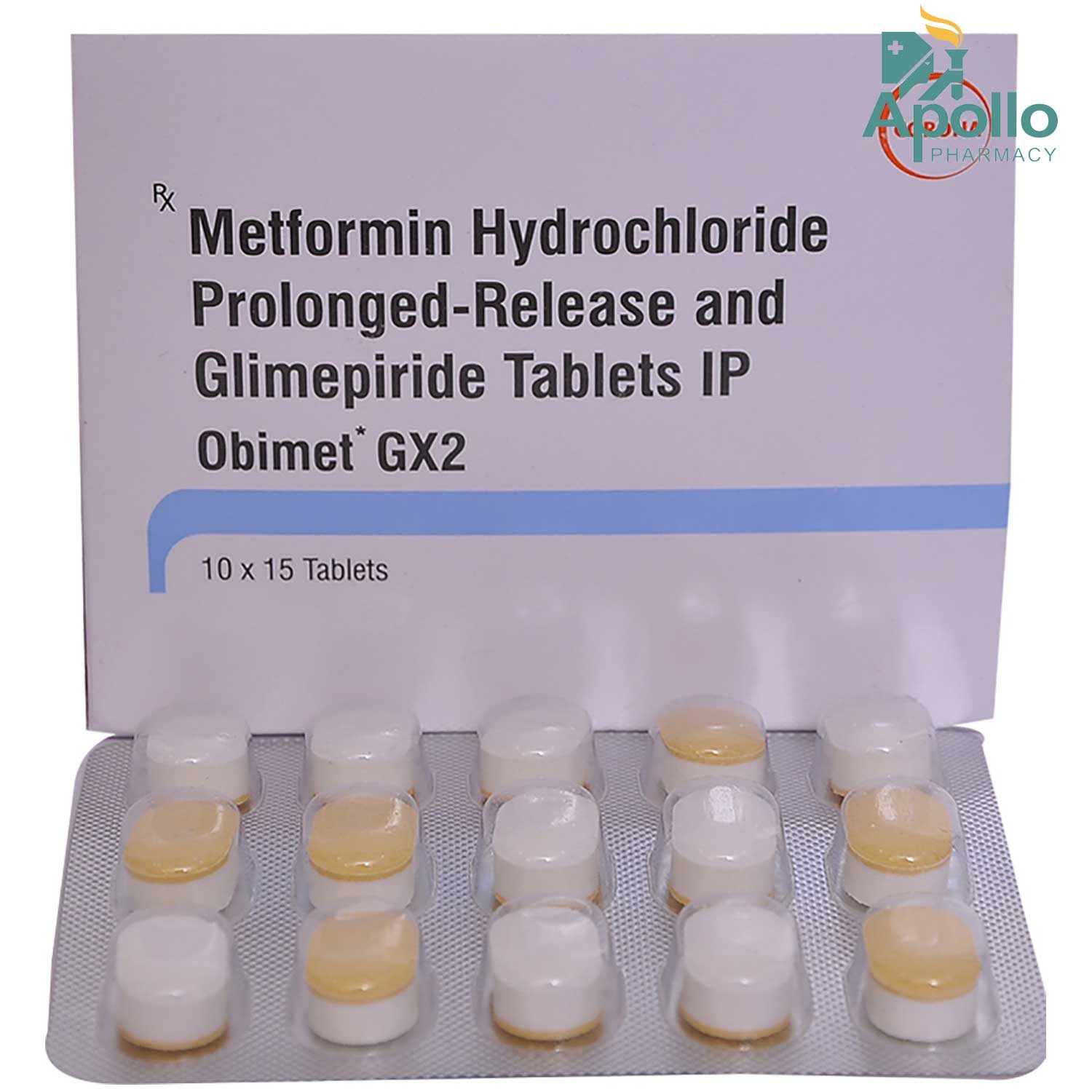Obimet Gx 2 Tablet 15's Price, Uses, Side Effects, Composition - Apollo ...