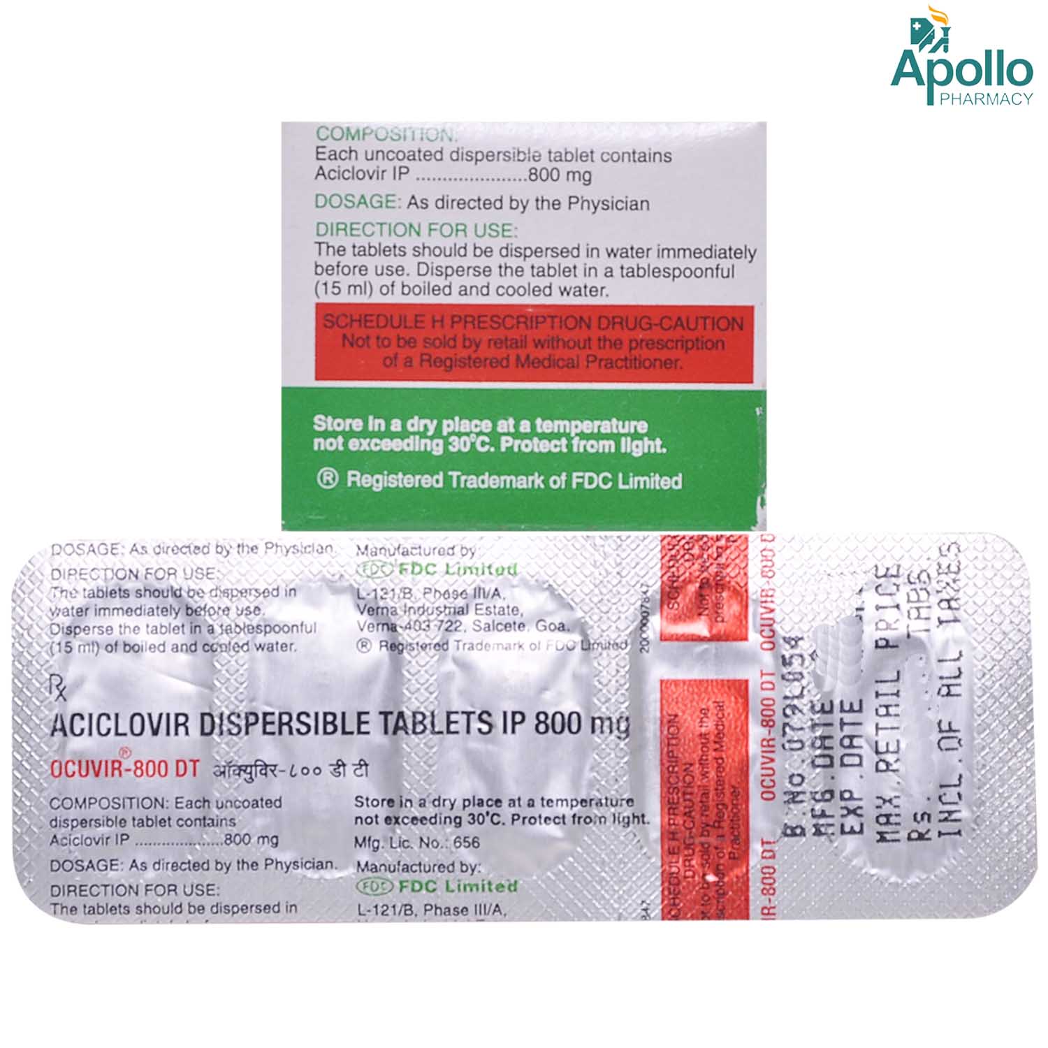 Ocuvir-800 DT Tablet | Uses, Side Effects, Price | Apollo Pharmacy