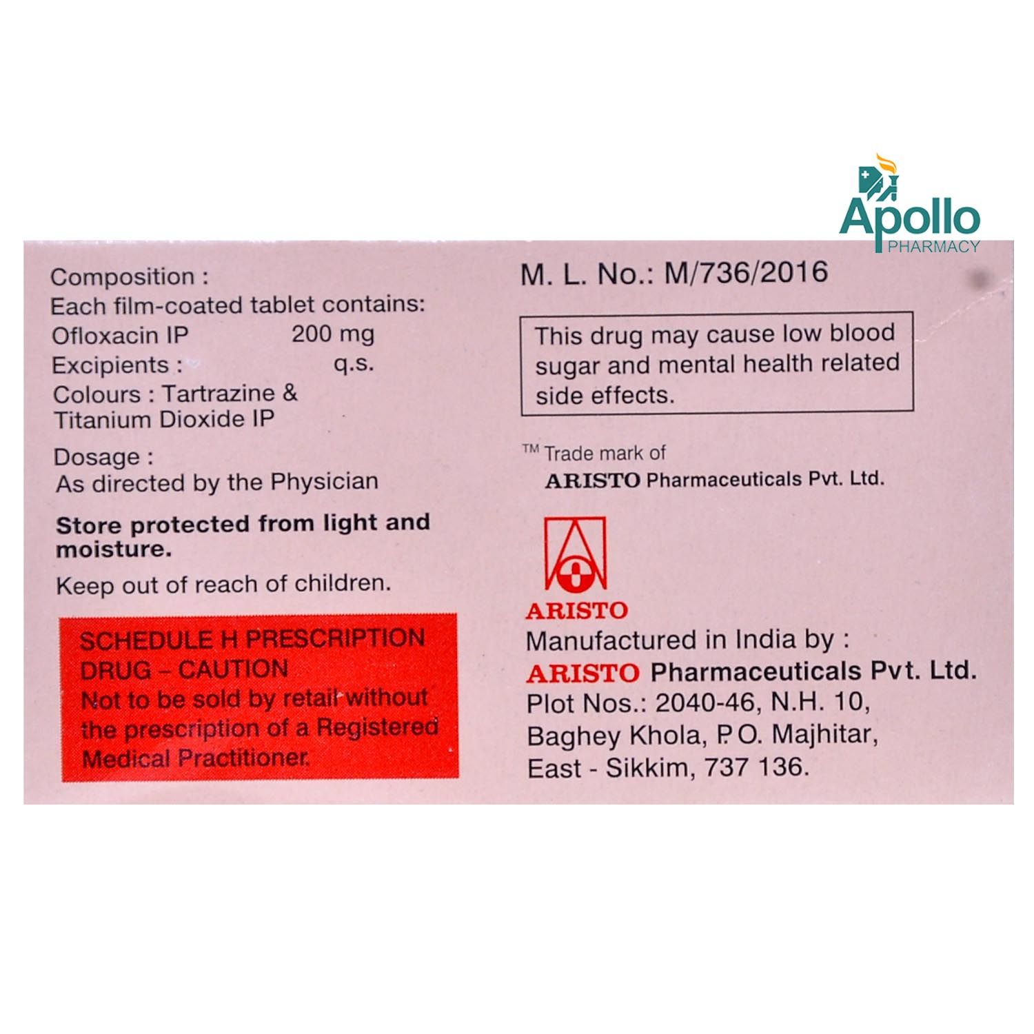 OFLER 200MG TABLET Price, Uses, Side Effects, Composition - Apollo Pharmacy