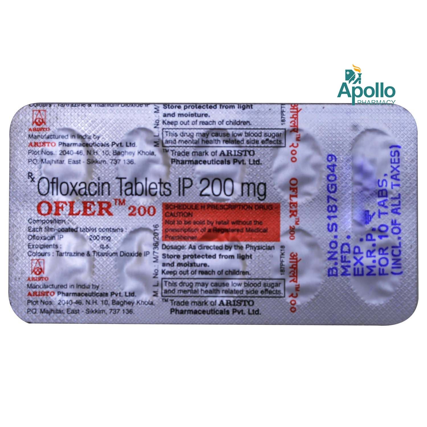 OFLER 200MG TABLET | Uses, Side Effects, Price | Apollo Pharmacy