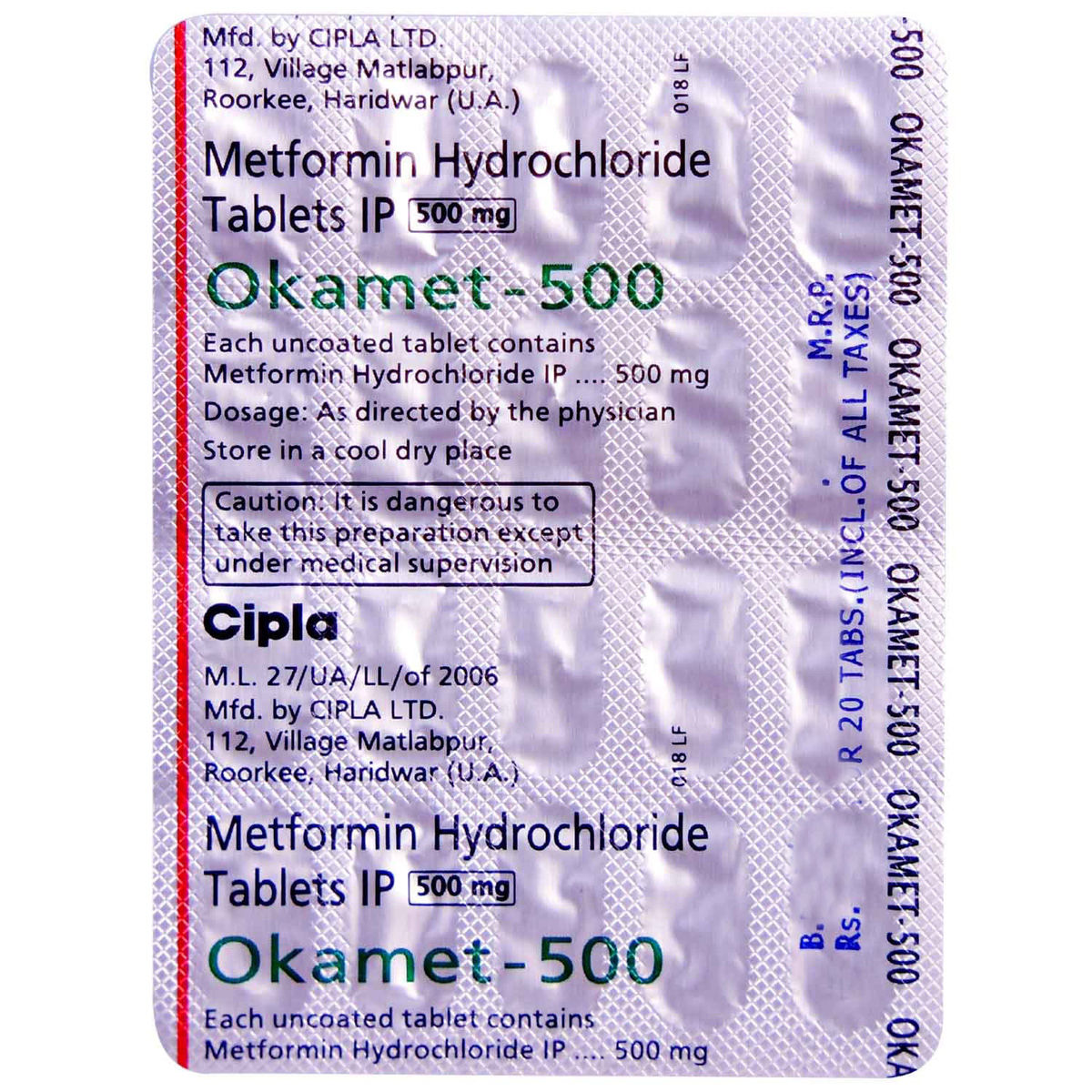 Okamet-500 Tablet 20's Price, Uses, Side Effects, Composition - Apollo ...